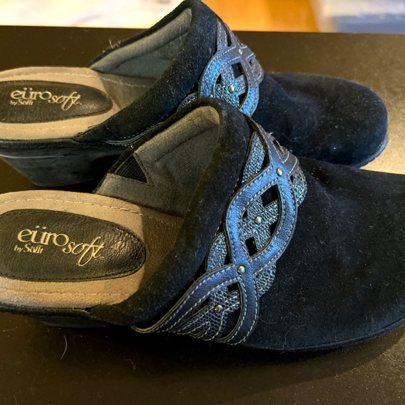 Eurosoft | Shoes | Eurosoft By Sofft Suede Black Mules | Poshmark